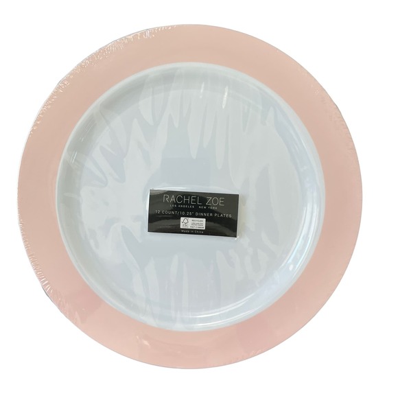 Rachel Zoe | Dining | Rachel Zoe Posh Pink White Disposable Round ...